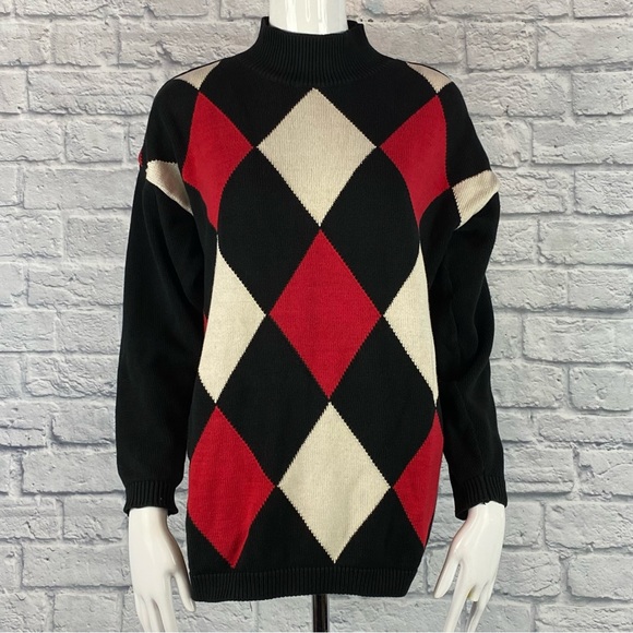 liz & co. | Sweaters | Vintage 99s Liz And Co Diamond Pattern Sweater ...